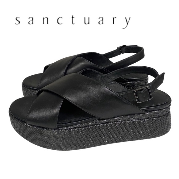 Sanctuary | Shoes | Sanctuary All Smiles Black Platform Leather Womens ...